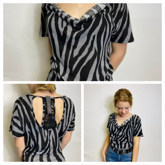 Heart Soul | Tops | New Trendy Tiger Stripe Top Wlace | Poshmark